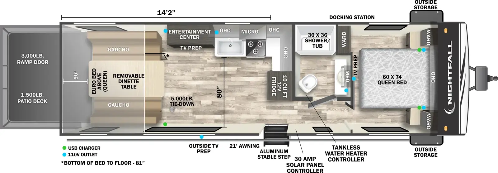 Nightfall Floorplans - Forest River RV